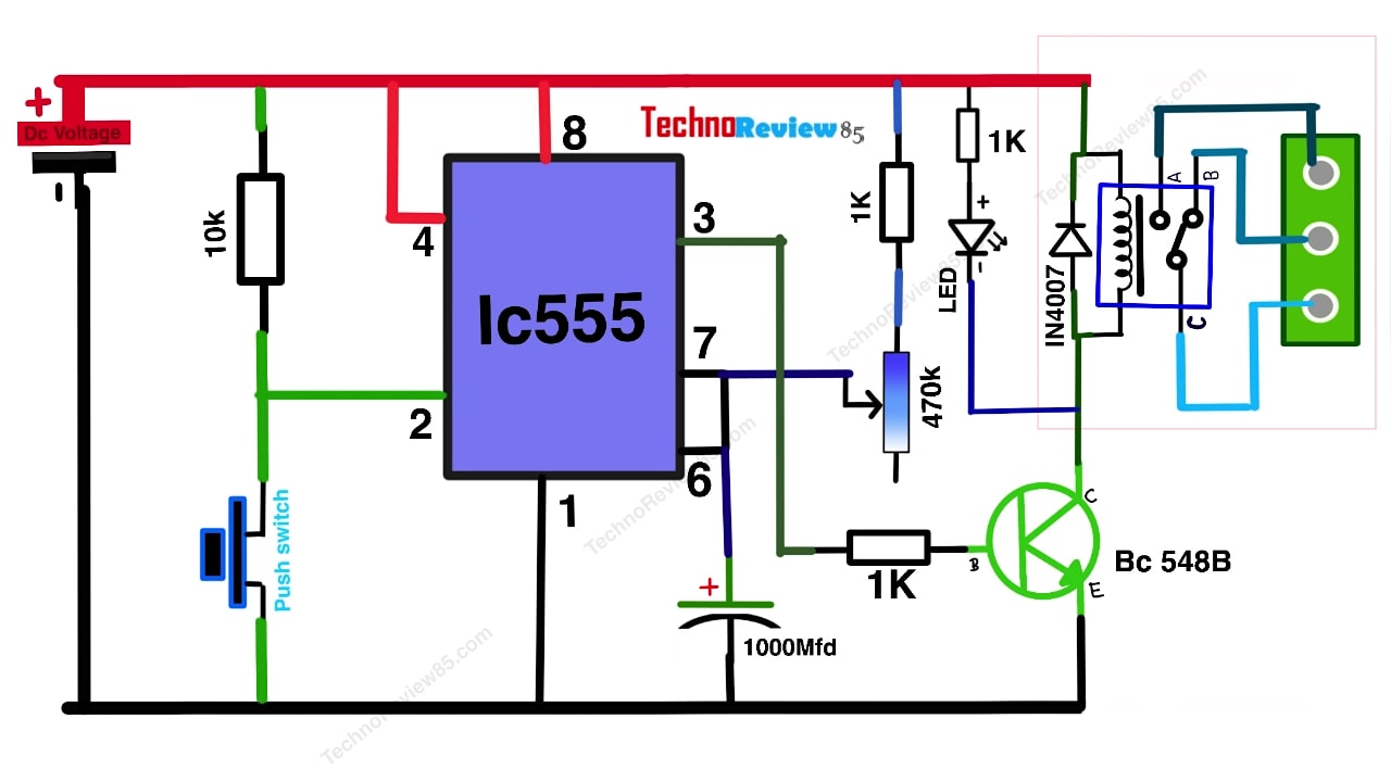 How to make an AC power outlet timer using IC555 – techno review 85
